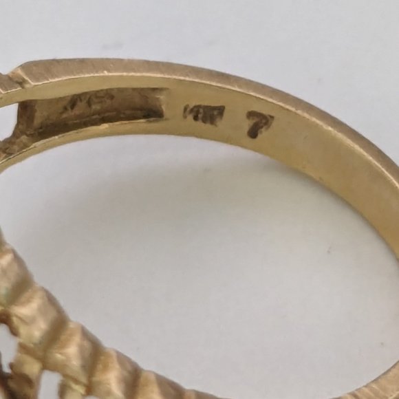 Unknown | Jewelry | 4kt Solid Gold Tri Color Flower Slatted Ring Size 7 ...
